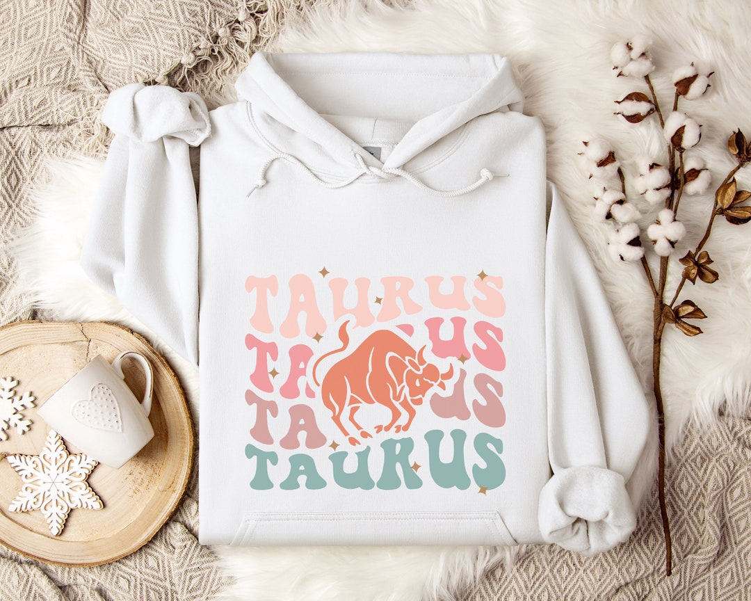 Taurus Retro Zodiac Hoodie, Taurus Symbol Sweatshirt, Taurus Sign Gift ...
