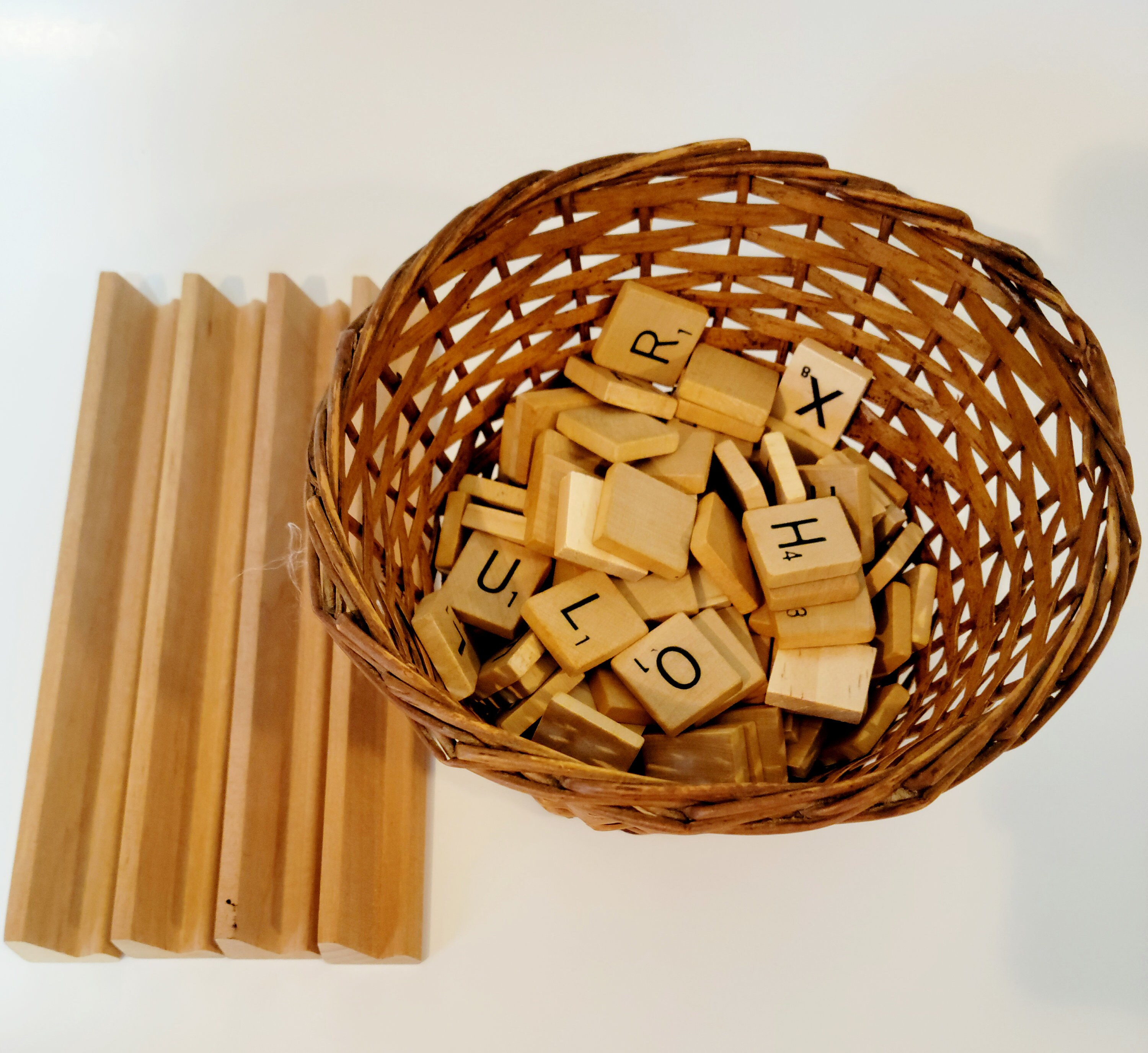Vintage Scrabble Tiles and Holders. Learning Tool for Preschool and ...
