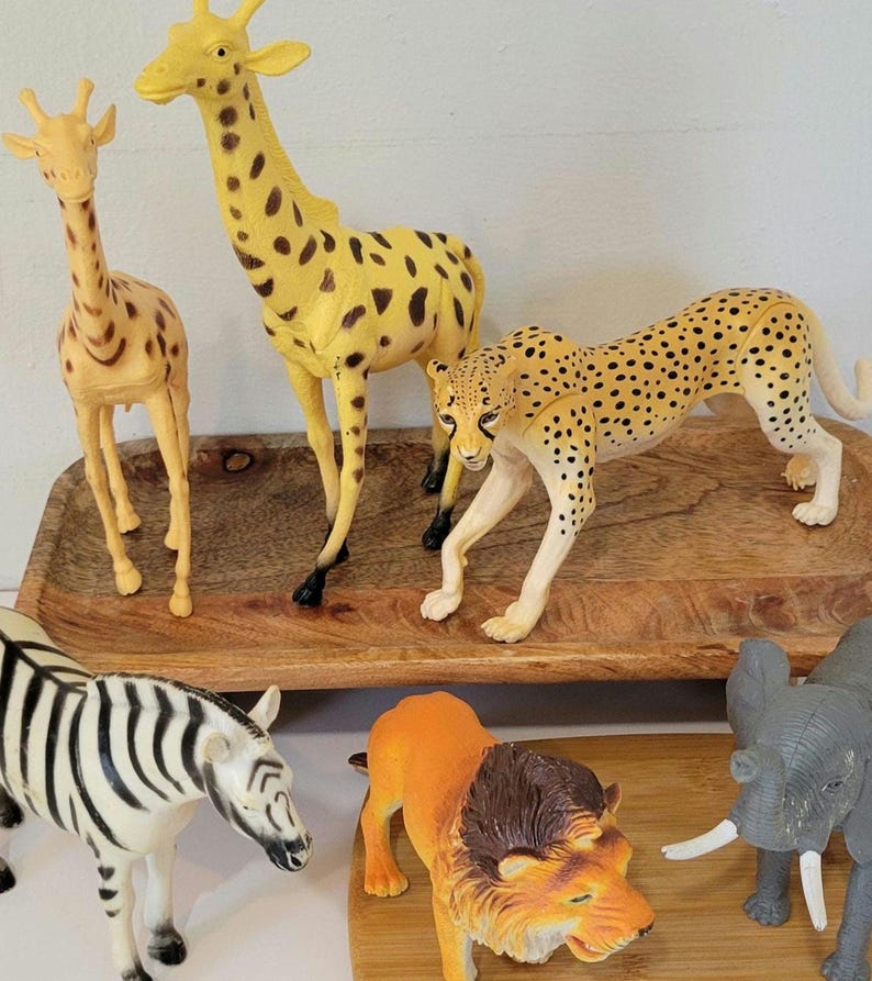 Zoo Animal Figures: Lion, Zebra, Giraffe, Cheetah, Elephant - Etsy