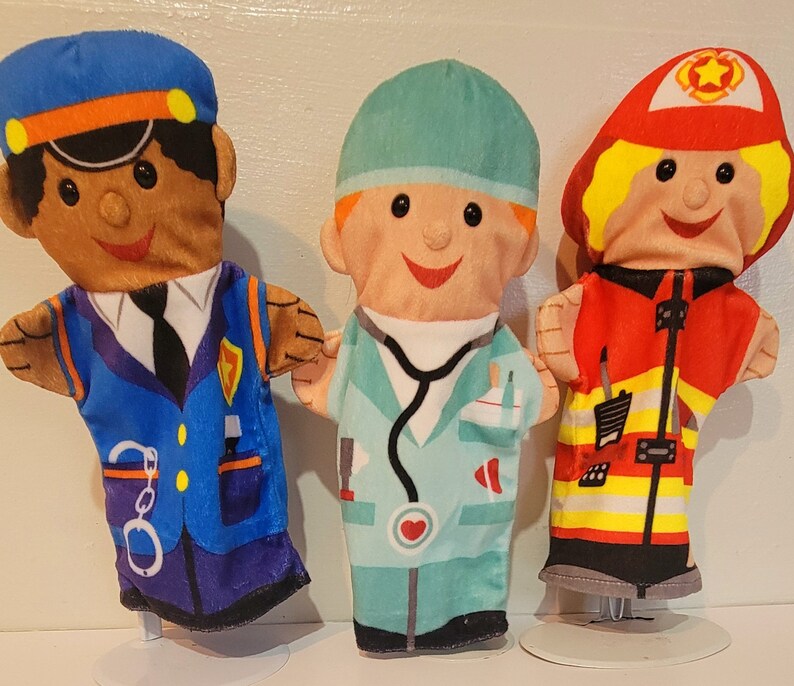 Community Helpers Puppets Doctor Police Fireman Preschool Elementary ...