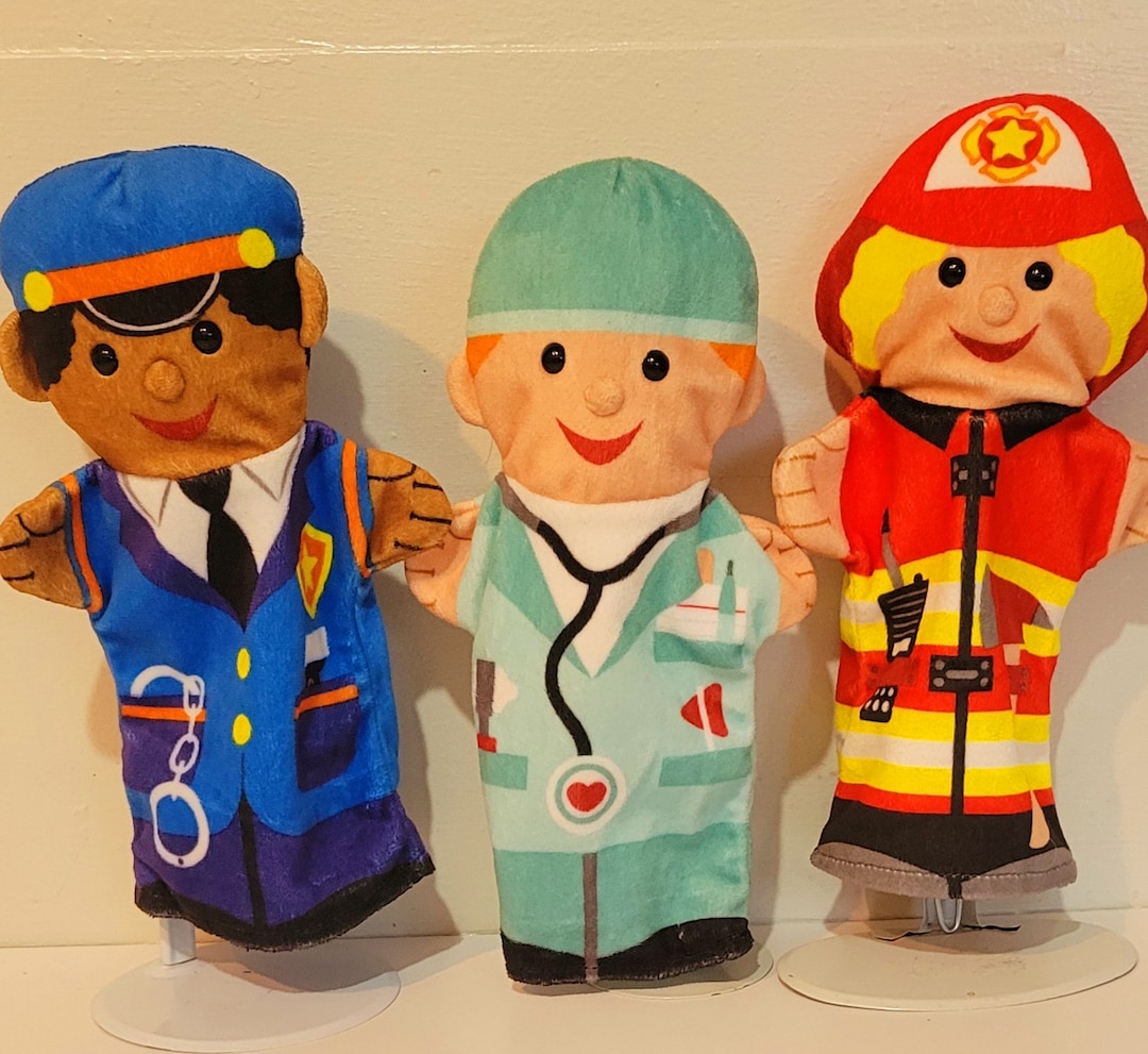 Community Helpers Puppets Doctor Police Fireman Preschool Elementary ...