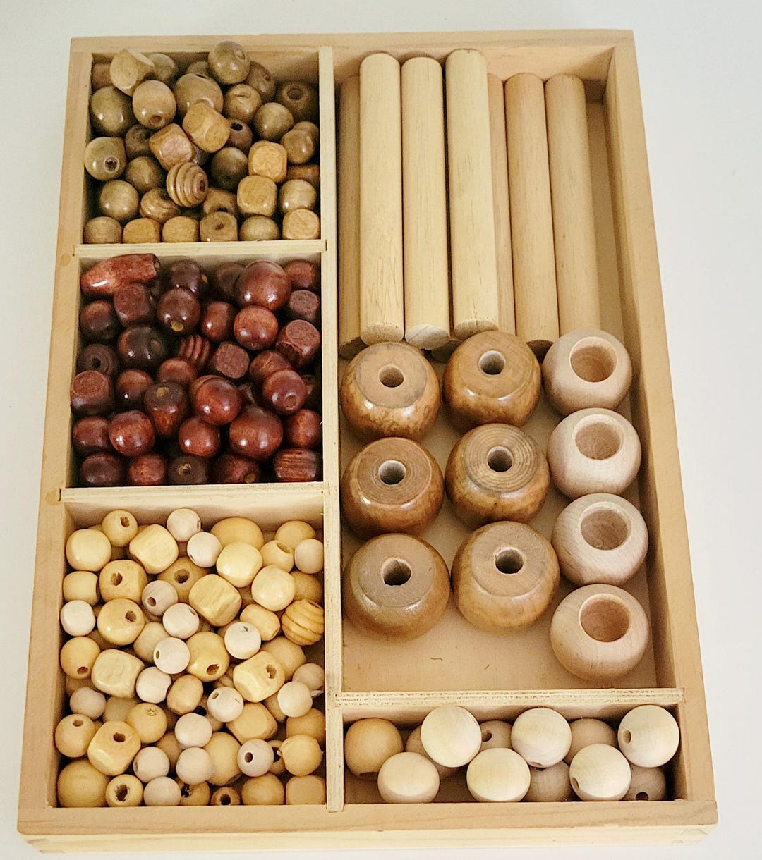 Wooden Loose Parts for Classrooms Homeschool Multiple Size Wood Beads ...