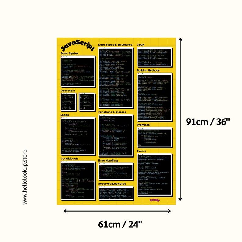 Yellow Javascript Classroom Poster: Stylish Javascript Programming ...