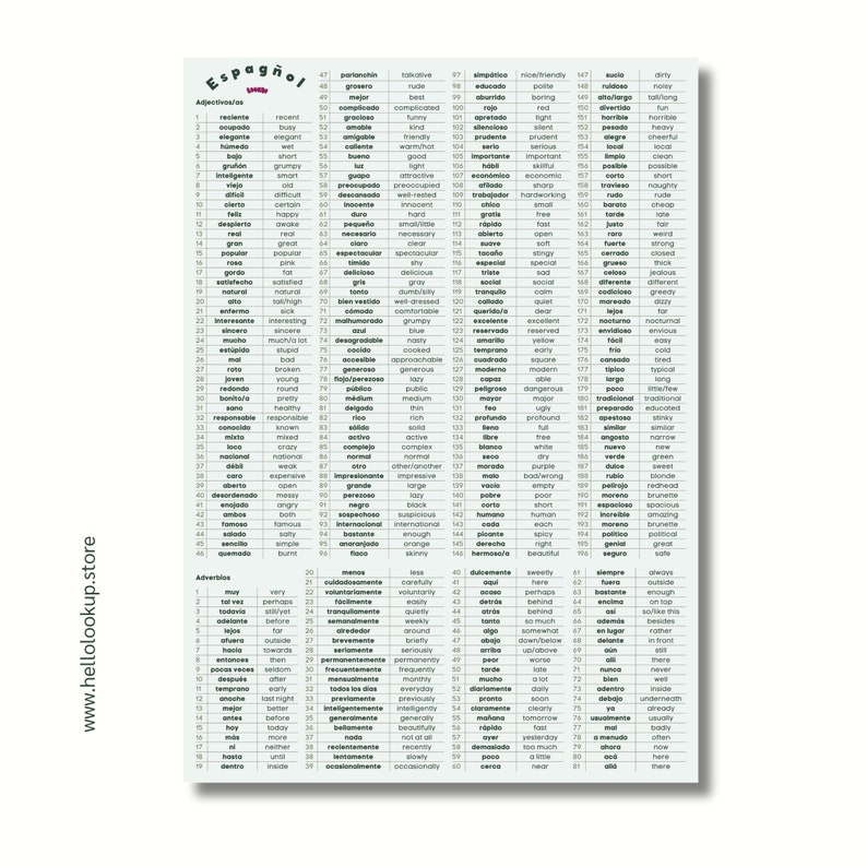 Mint Green Spanish Cheat Sheet Poster Bundle Most Common Spanish Verbs ...