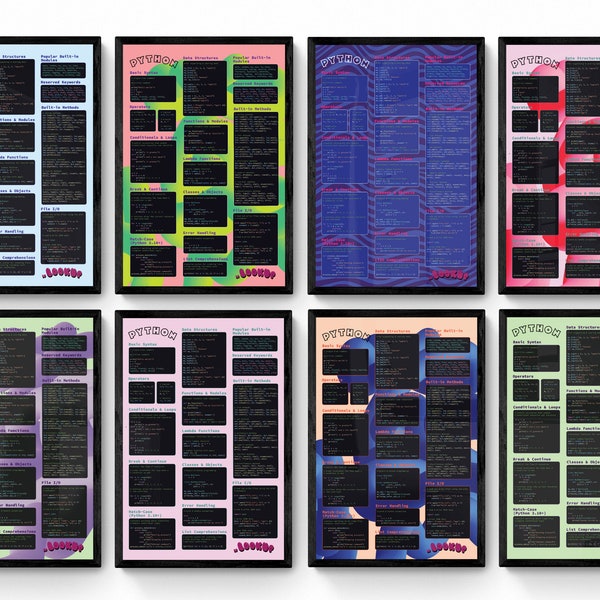 Python Cheat Sheet - Etsy