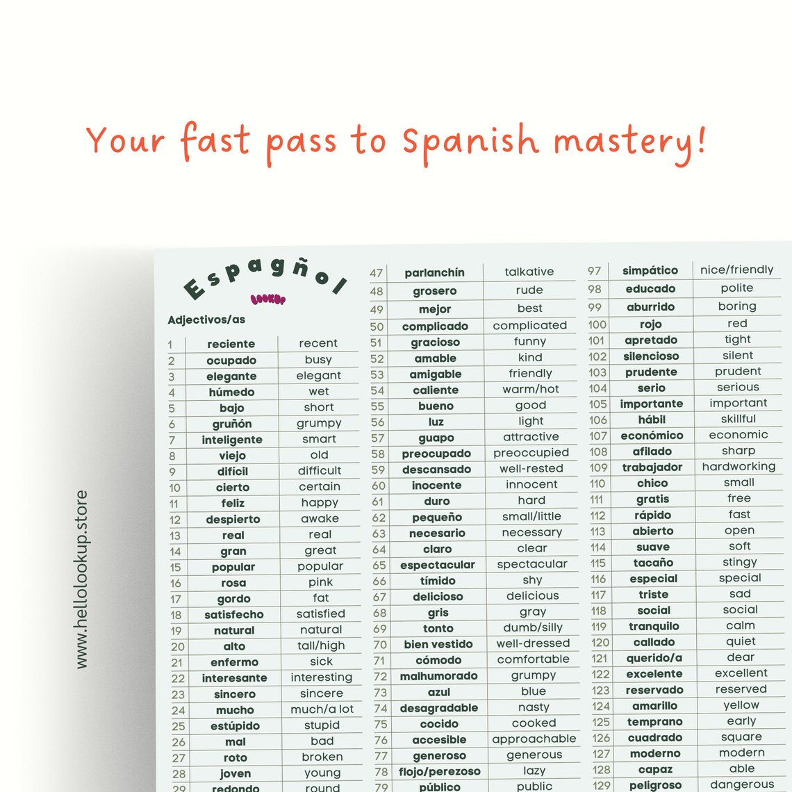Mint Green Spanish Cheat Sheet Poster Bundle Most Common Spanish Verbs ...