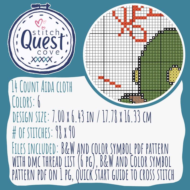 Tonberry Feeling Stabby Cross Stitch Pattern PDF 6 DMC Colors Beginners ...