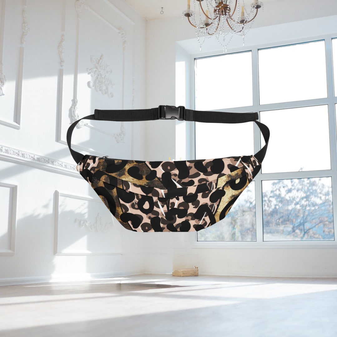Large Fanny Pack Cheetah Abstract Pattern Multi Compartments Trendy ...