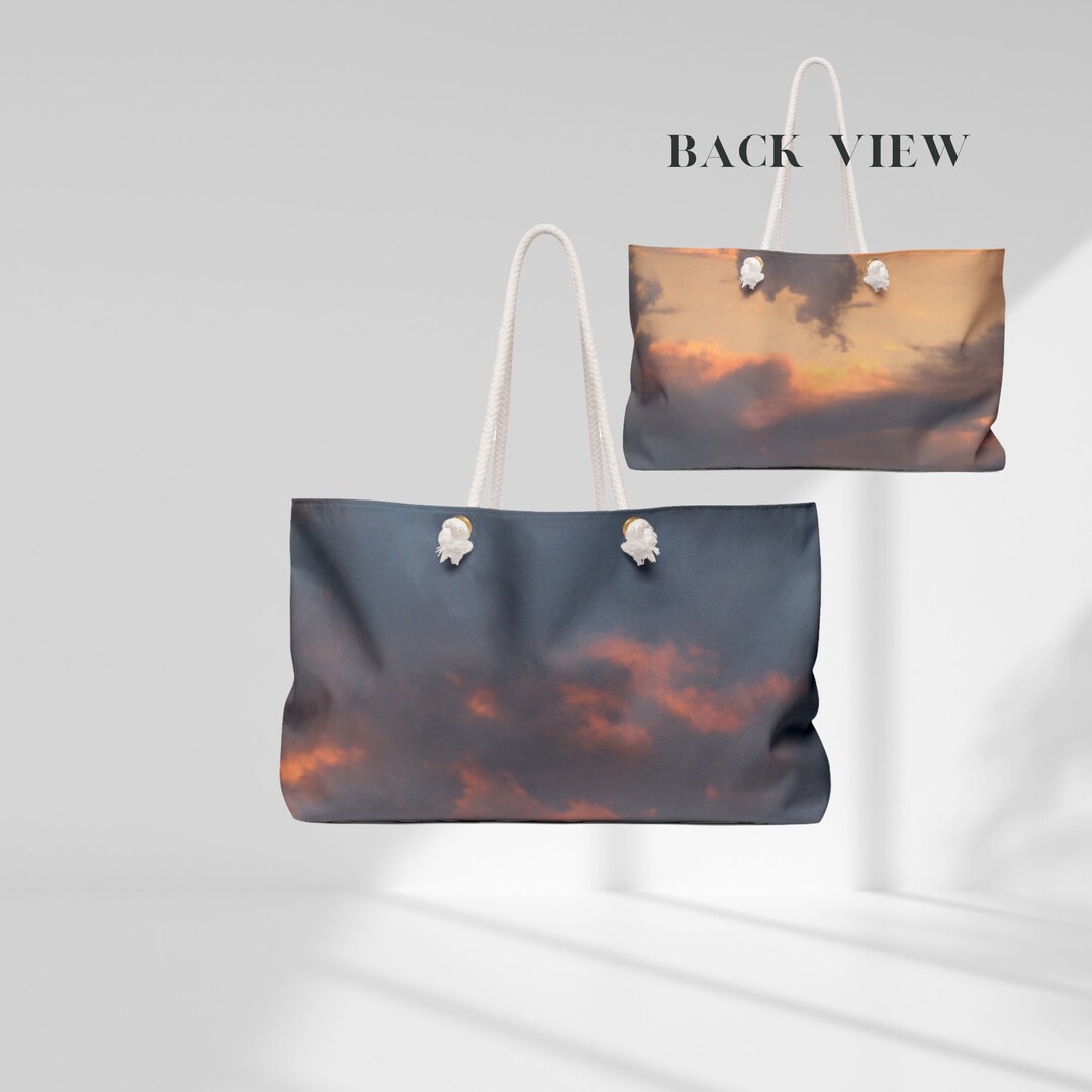 Weekender Bag Night & Day Burnt Orange Gray Dark Front - Etsy