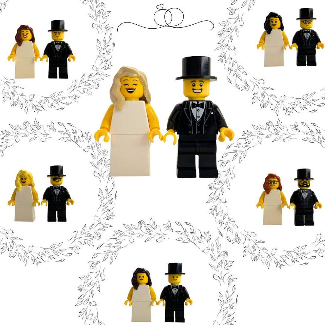 Wedding Figures Made From LEGO® Bricks | Bride and Groom Cake Toppers ...