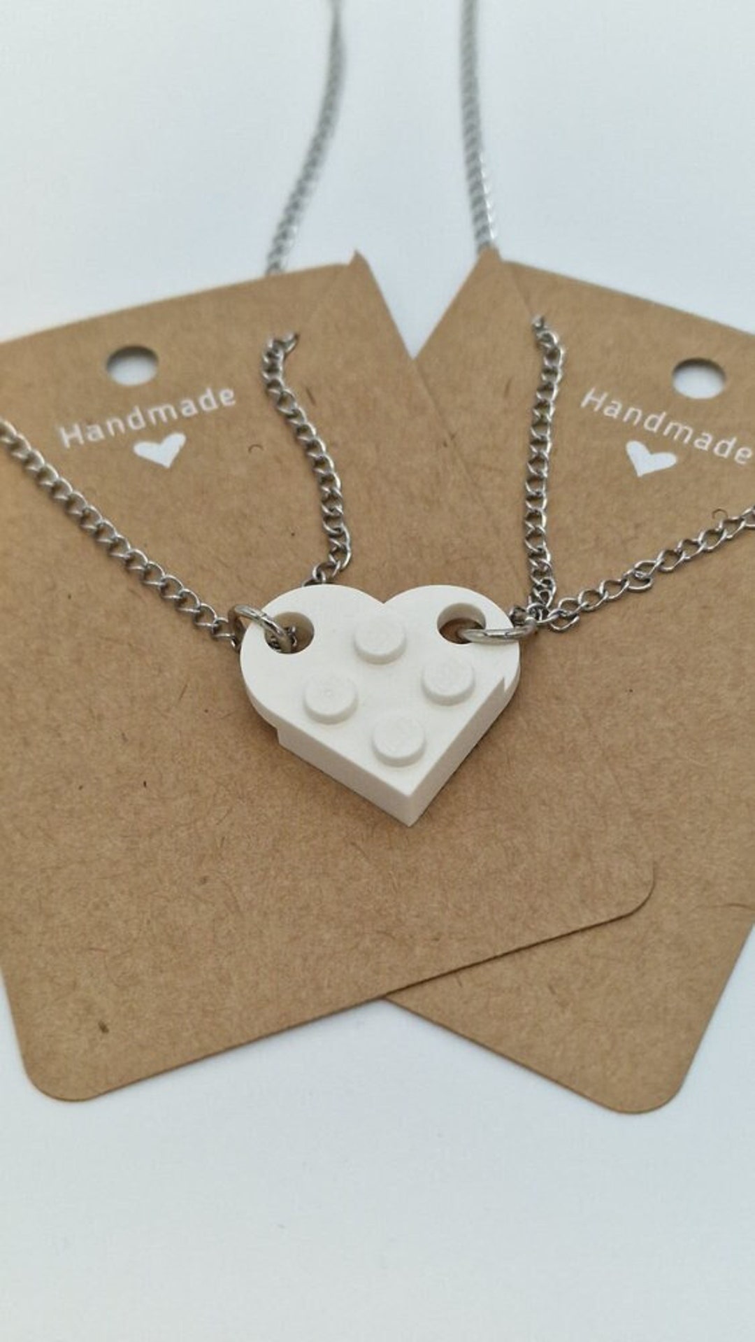 2x Lego® Heart Necklaces in Different Colors Romantic Two-piece ...