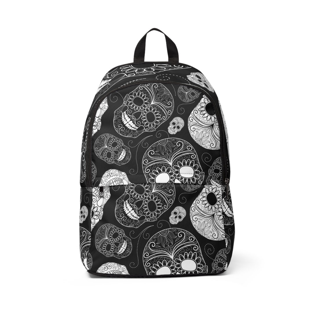 Skulls Backpack Festival, Gothic Skull Print Bag, Alternative Rucksack ...