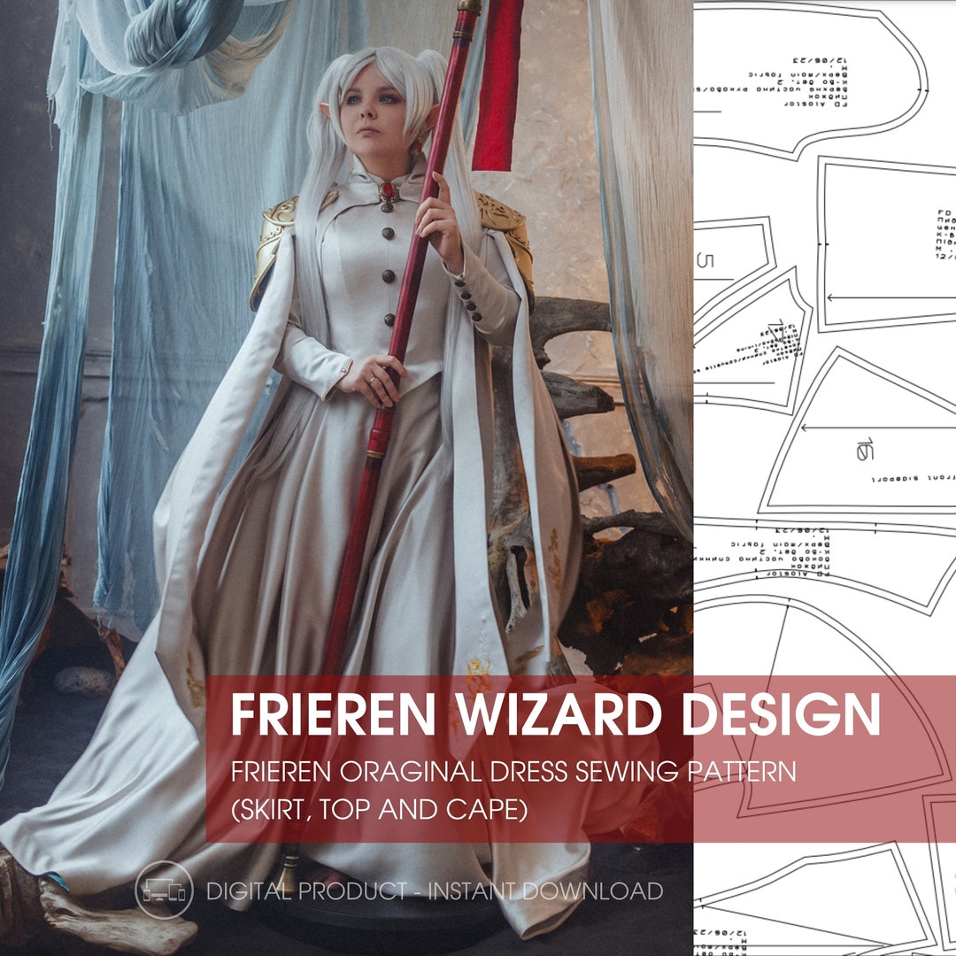 Fantasy Wizard Pattern | Fantasy Dress Pattern | Frieren Costume ...