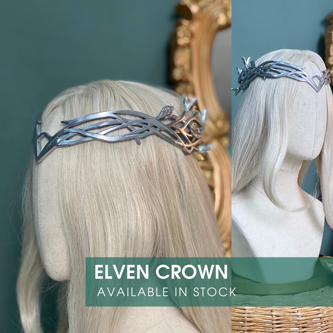 Fantasy Crown, Elven Сrown, Silver Golden Crown, Gothic Crown, Faerie ...