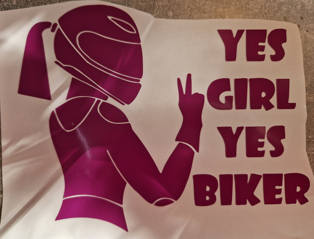 Bikerin Sticker Bikerin, Yes Girl Yes Biker, Personalized Stickers ...