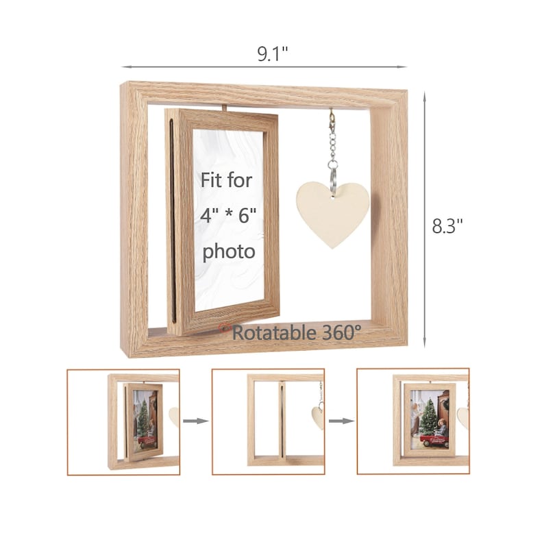 Customized Rotating Picture Frame Table Personalized Photo Valentine's ...