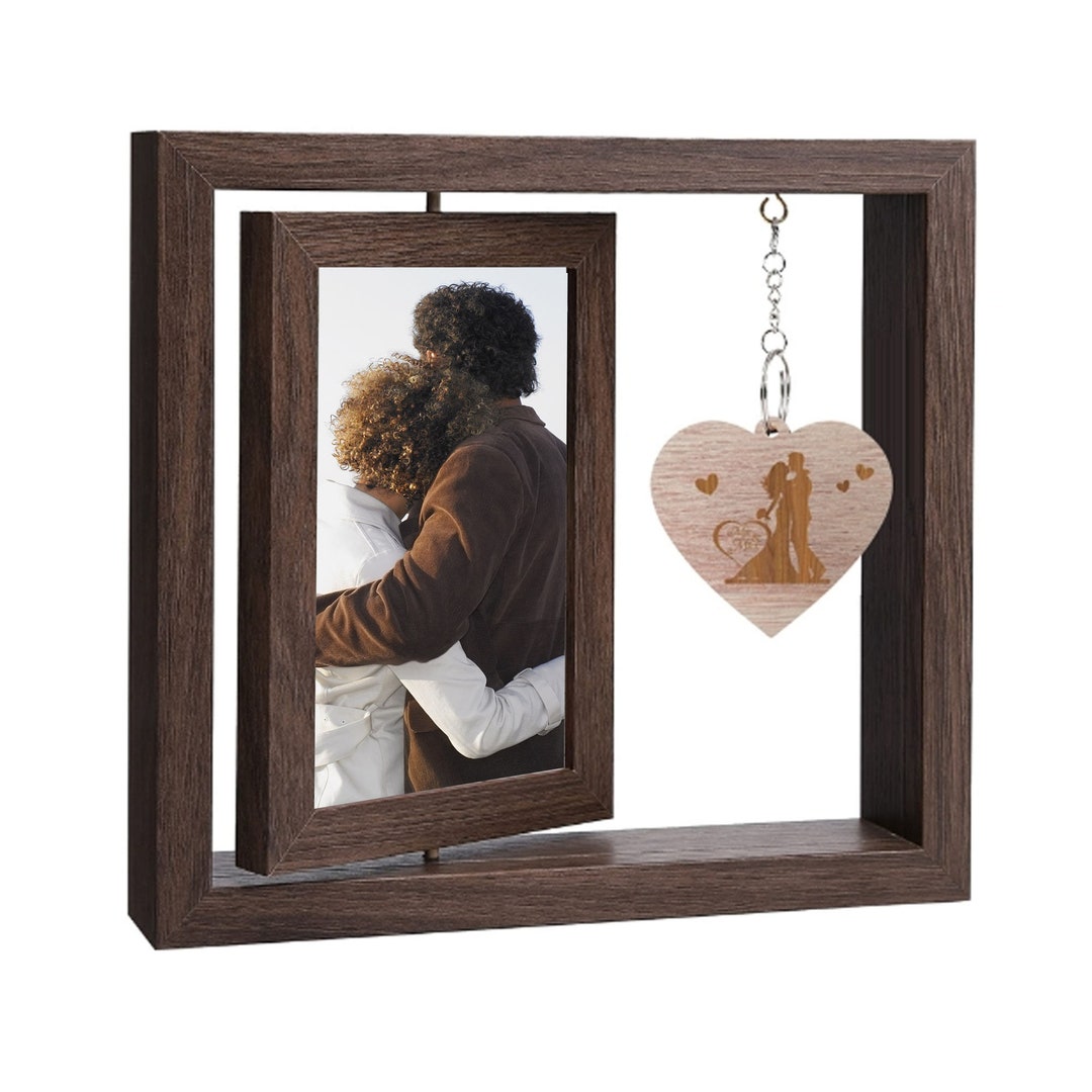 Customized Rotating Picture Frame Table Personalized Photo Valentine's ...