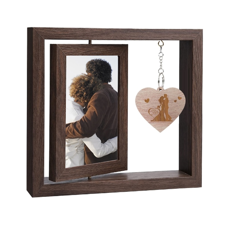 Customized Rotating Picture Frame Table Personalized Photo Valentine's ...