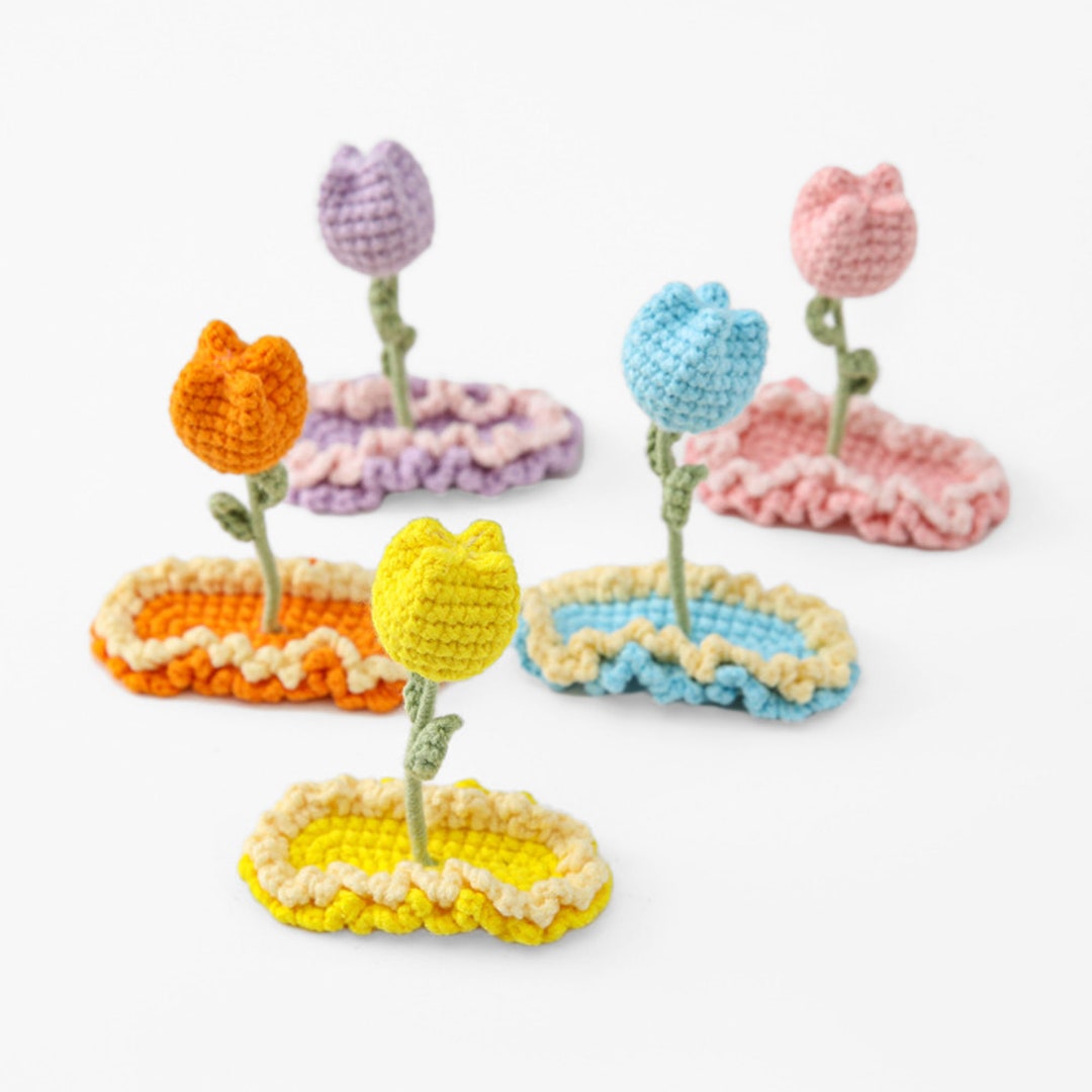Woolen Crochet Tulips Hair Clips Hair Bands Flower Hhair Barrette Cute ...