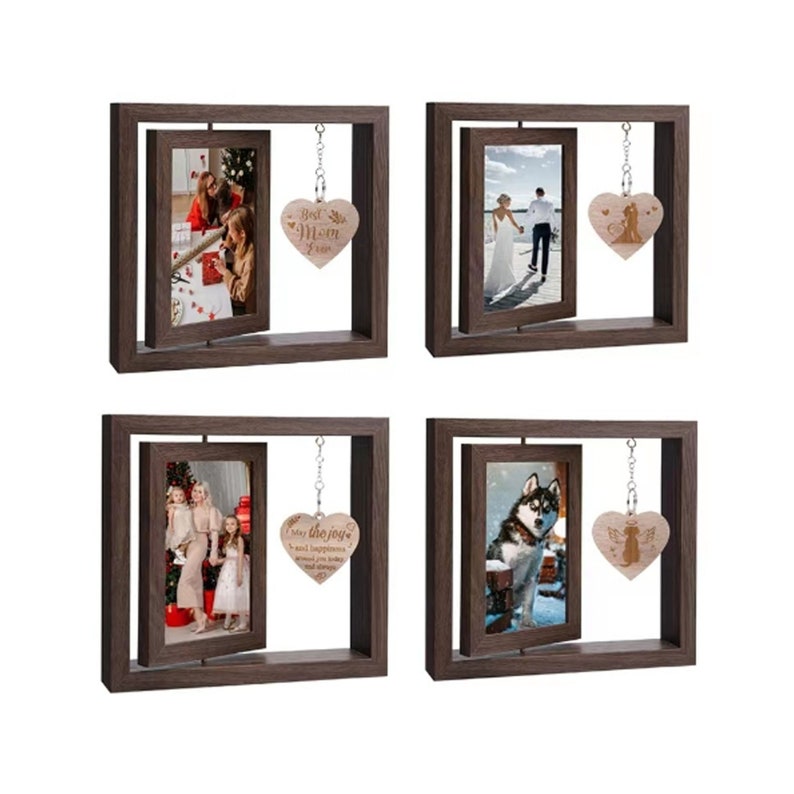 Customized Rotating Picture Frame Table Personalized Photo Valentine's ...