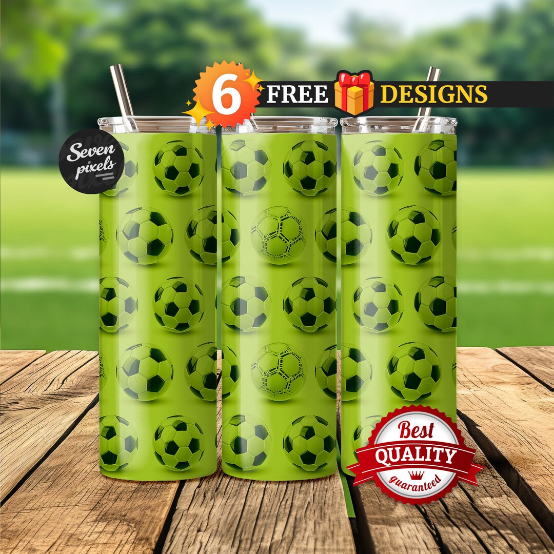 Green Soccer Ball Wrap, Sublimation Design, Soccer Coach Gift, Fantasy ...