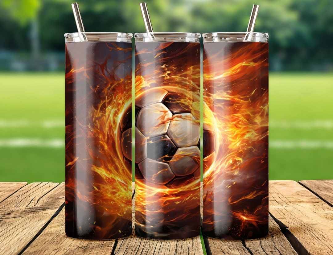 Flaming Soccer Ball Sublimation Design Soccer Coach Gift Fire Ball ...