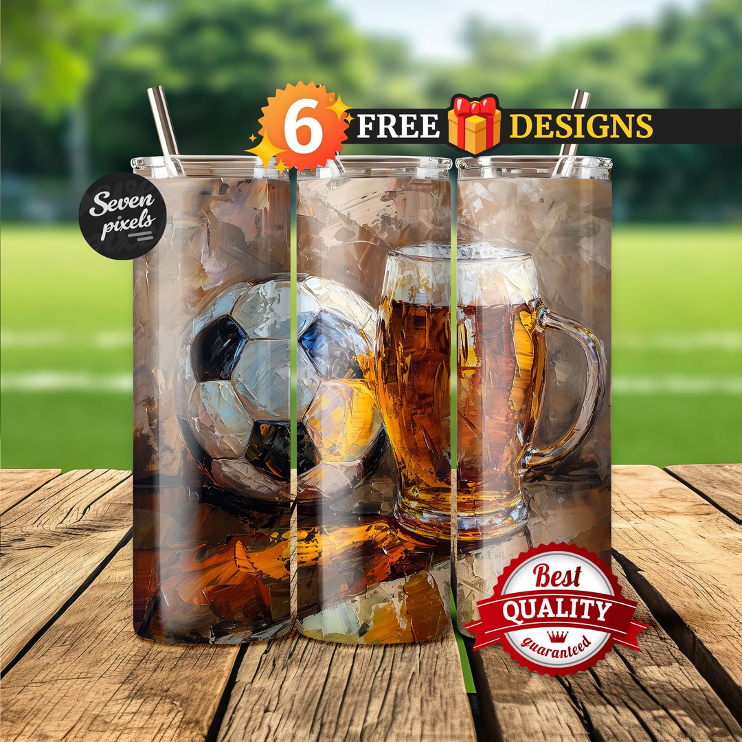 Soccer Ball and Beer Stein, Soccer Coach Gift, Football Tumbler Wrap ...