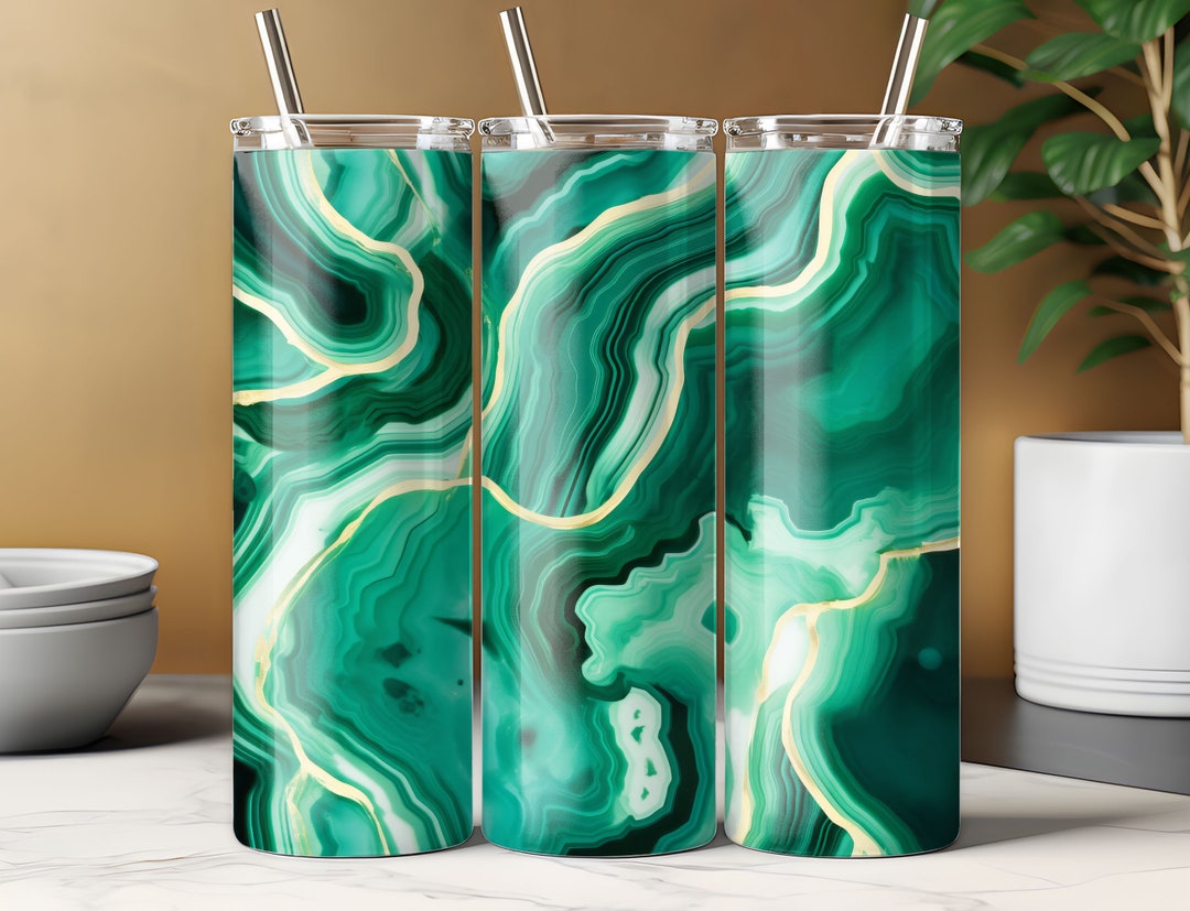 Green Emerald Wrap, Jade Geode Tumbler, Luxury Gemstone Wrap, Stepmom ...