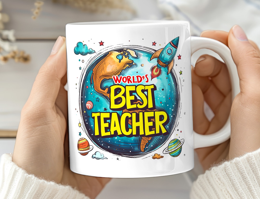 World's Best Teacher Mug Wrap, Teacher Appreciation Gift, Teacher's Day ...