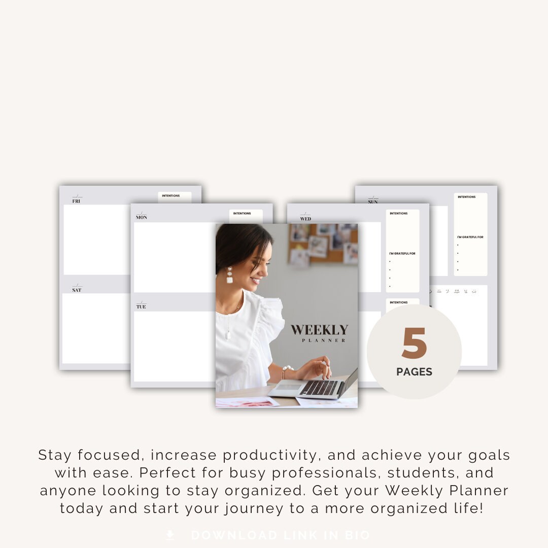 Simple Weekly Plan - PDF Printable - Etsy