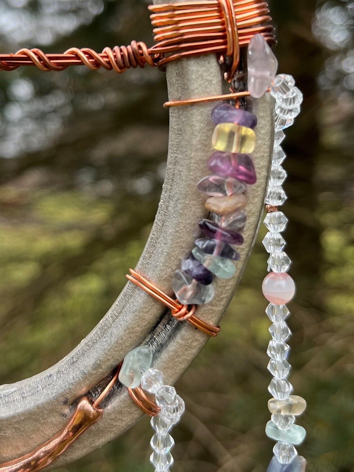 Moonstone Suncatcher Gift for Love Horseshoe Art With Moonstone ...