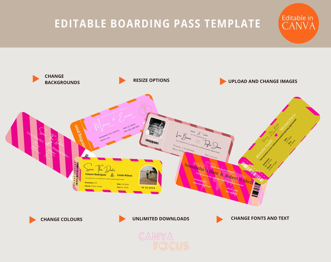 Canva Boarding Pass Editable Boarding Pass Template Printable ...