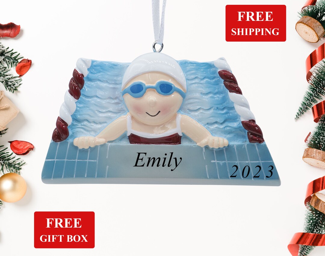 Swimmer Girl Personalized Ornament 2023, Swimming Female Christmas Tree ...