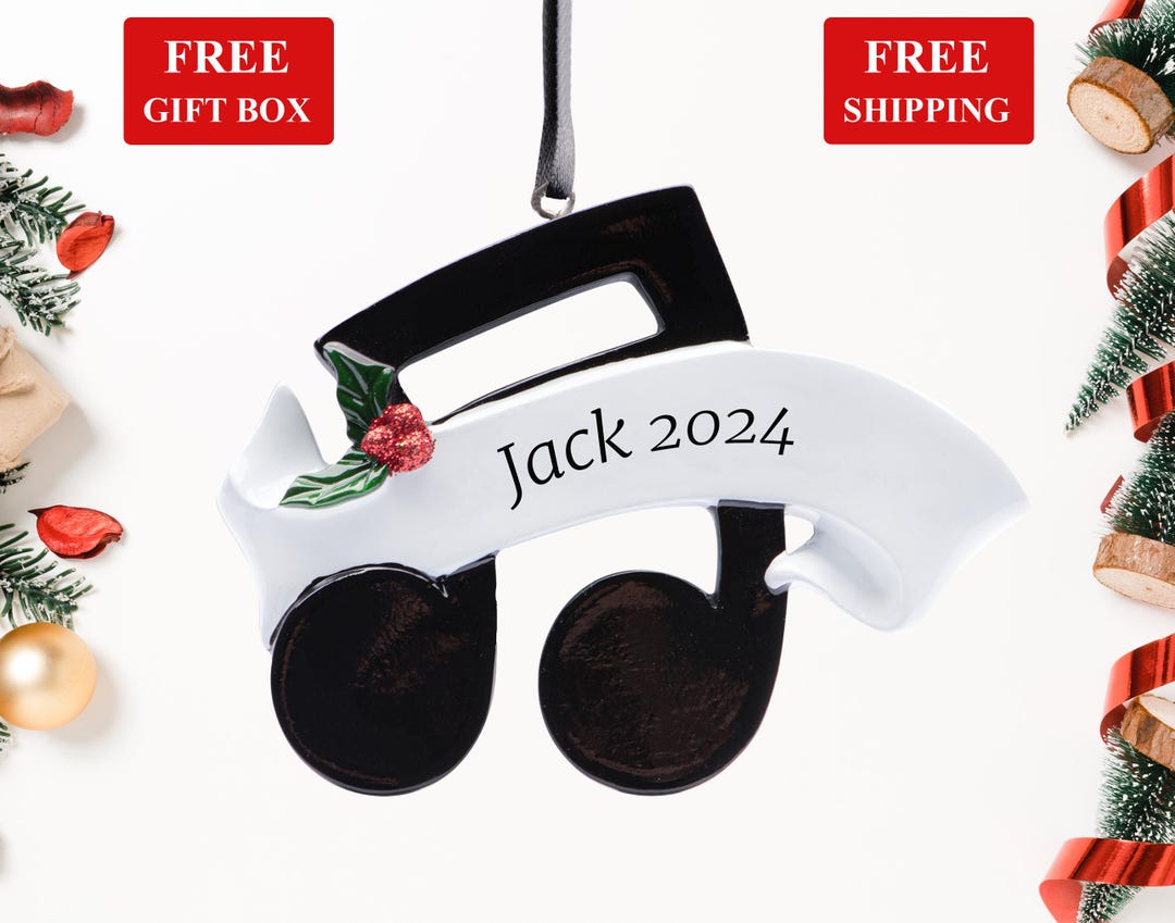 Music Note Personalized Christmas Ornament 2024, Custom Musical Symbol ...