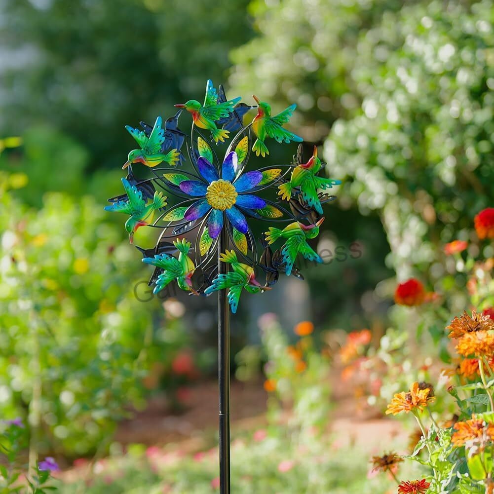 Metal Hummingbird Wind Spinner Garden Wind Spinner Wind Sculpture ...
