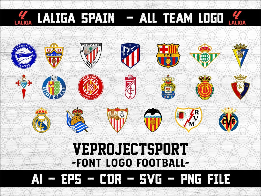 La Liga Football Team Badges Bundle Vector File AI Cdr Png - Etsy