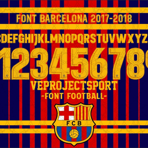 Jersey Font Barcelona - Etsy