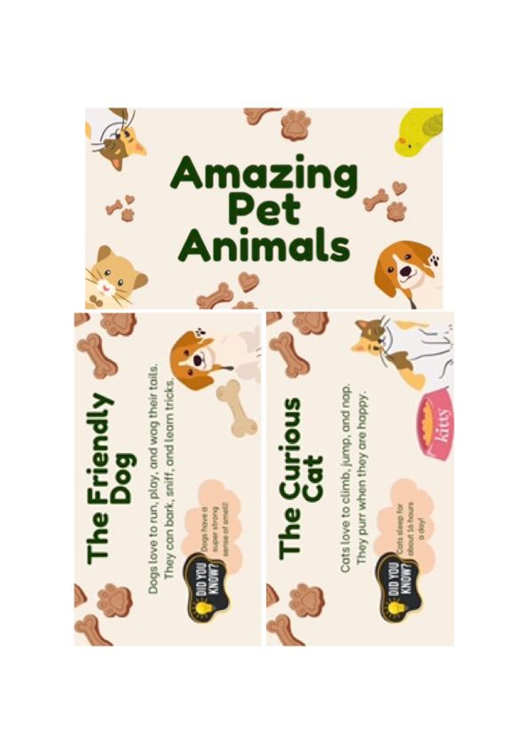 Pet Animals Preschool Presentation Template – Editable Canva Slides - Etsy