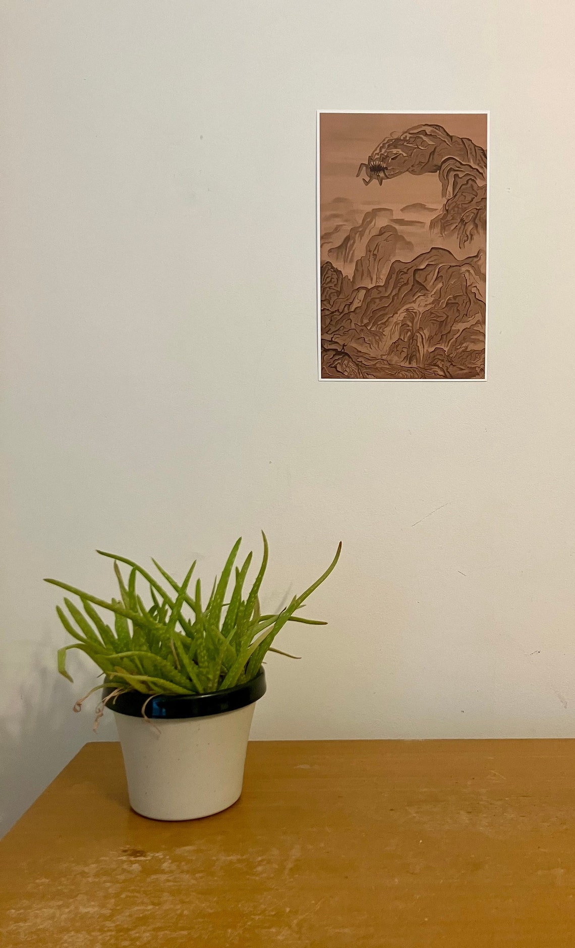 Traditional Chinese Ink Wash Scroll, High Fantasy Mountain Landscape ...