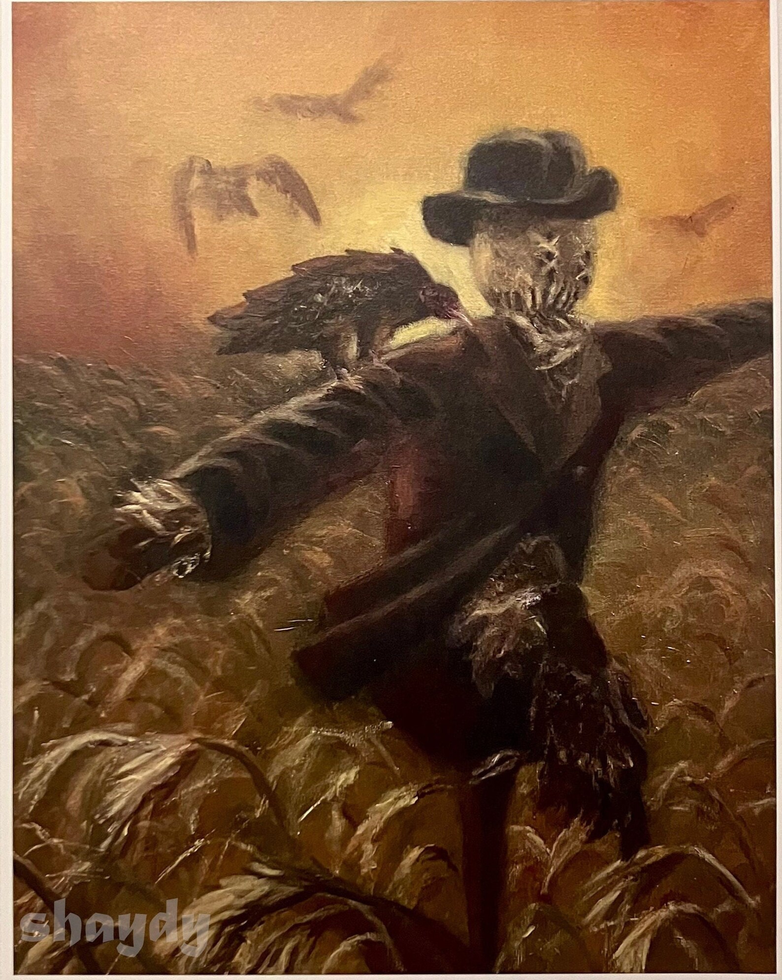 Creepy Scarecrow Art Print, Dark Fantasy Nightmare Artwork, Surreal ...