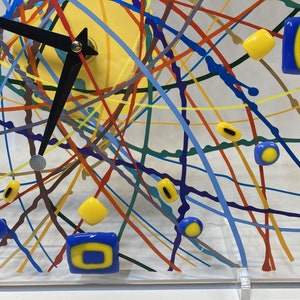 Funky Fused Glass on Plexiglass Wall or Tabletop Clock. - Etsy
