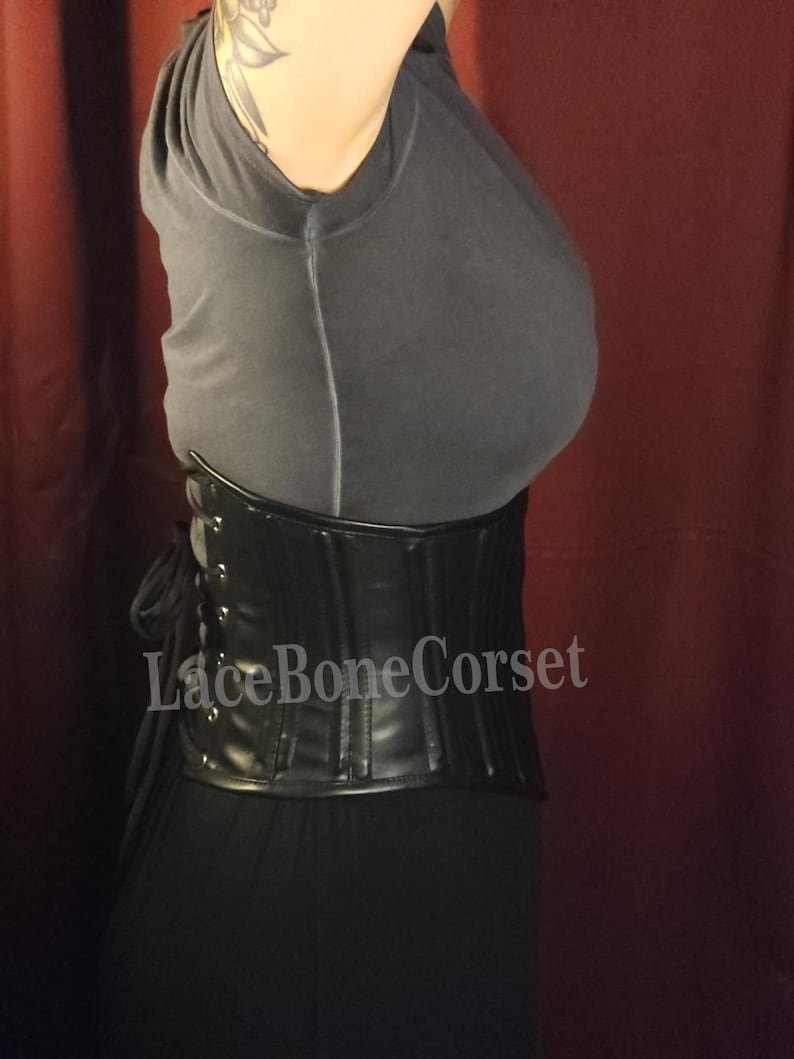 Steel Boned Sheep Leather Underbust Corset: Waist Training Waspie - Etsy