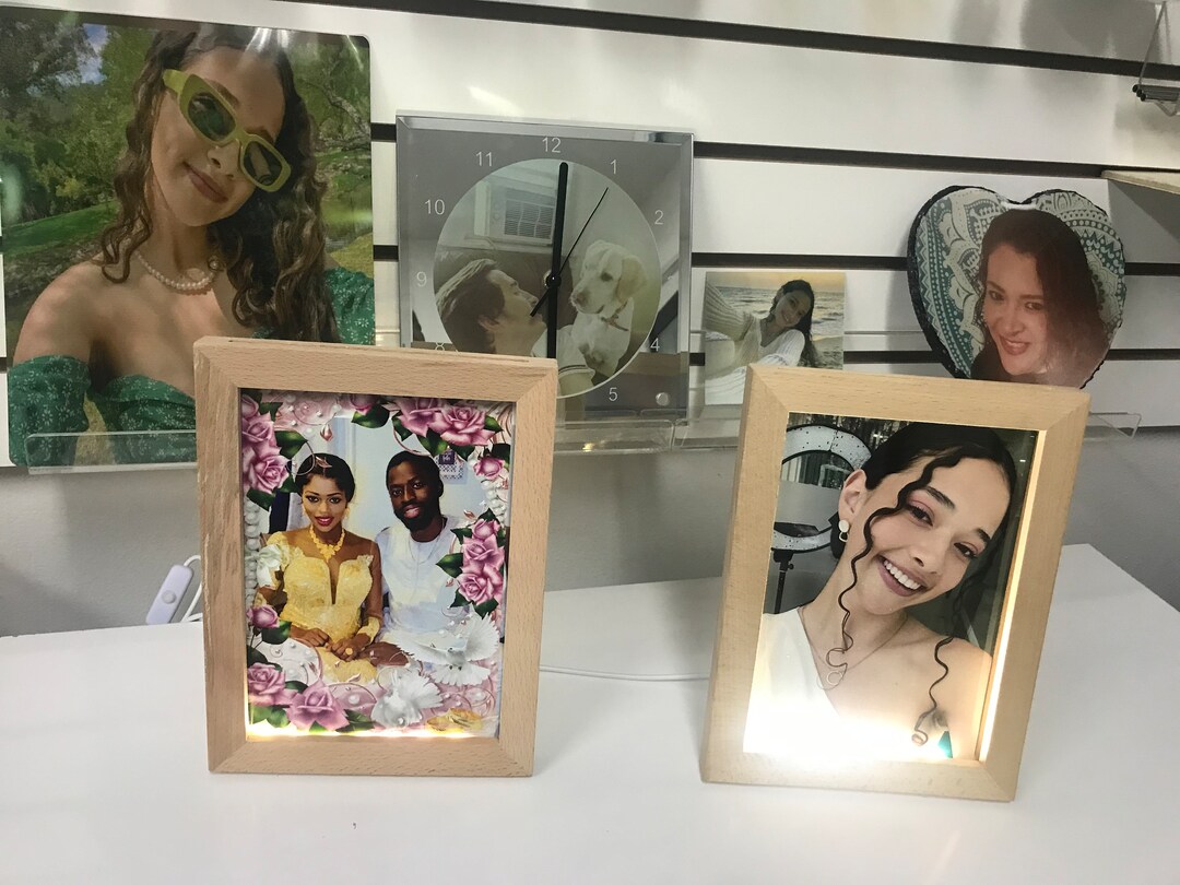 Light up Frame With Custom Metal Photo Sign - Etsy