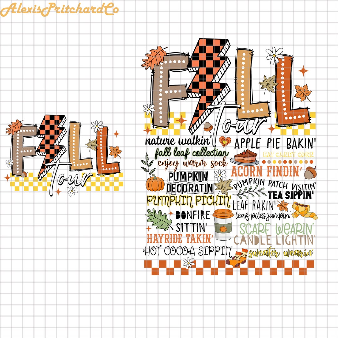 Fall Tour Front and Back Png, Fall Vibes PNG, Retro Fall Shirt Desing ...