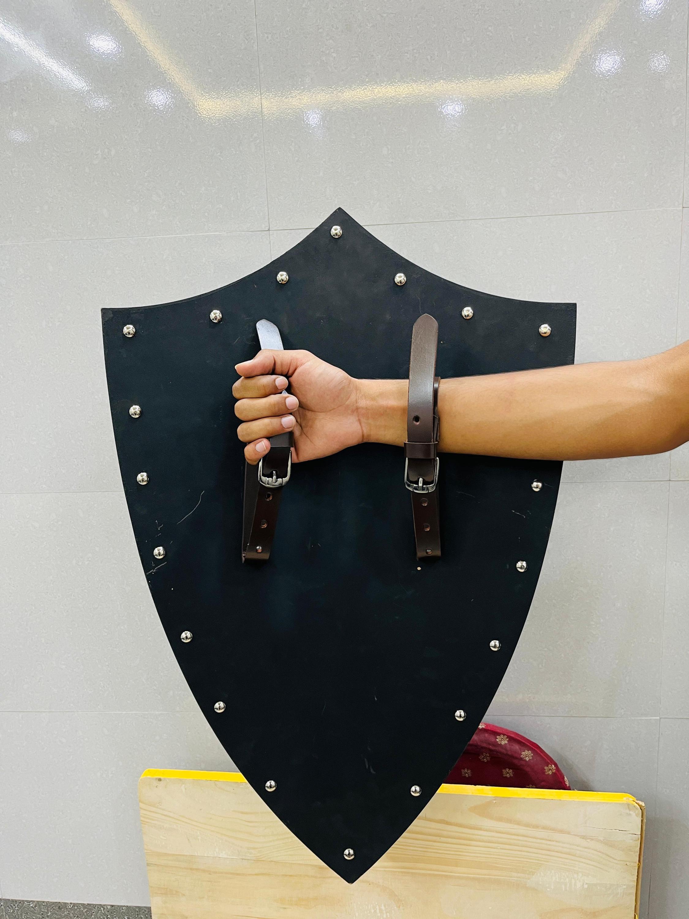 Medieval Knight Templar Shield, Red Cross Design, Decorative Wooden ...
