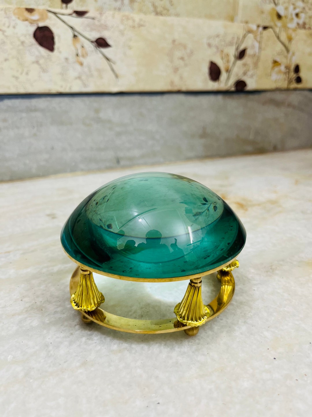 NAUTICAL Marine Navigation Brass Table Magnifying Glass Paperweight ...