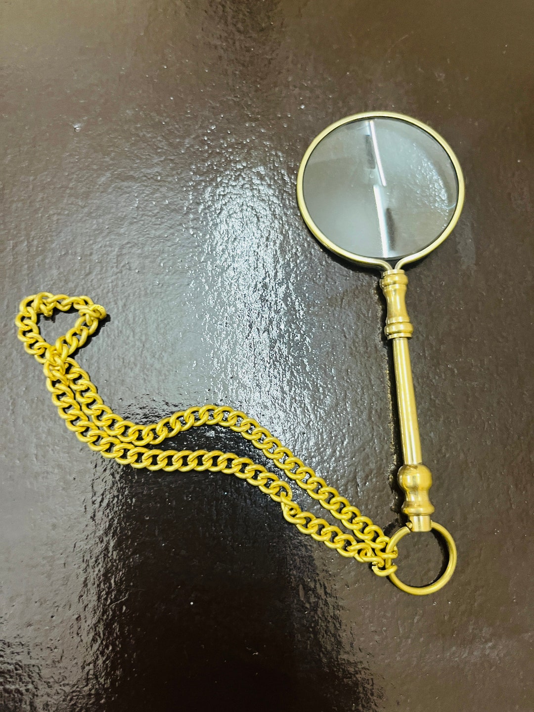 Handmade Brass Magnifying Glass With Chain: Marine Replica - Etsy