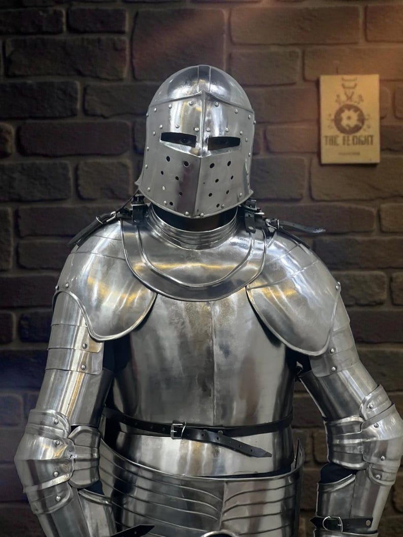 Medieval Gothic Full Plate Armor Suit: Full Body Steel Knight Costume ...
