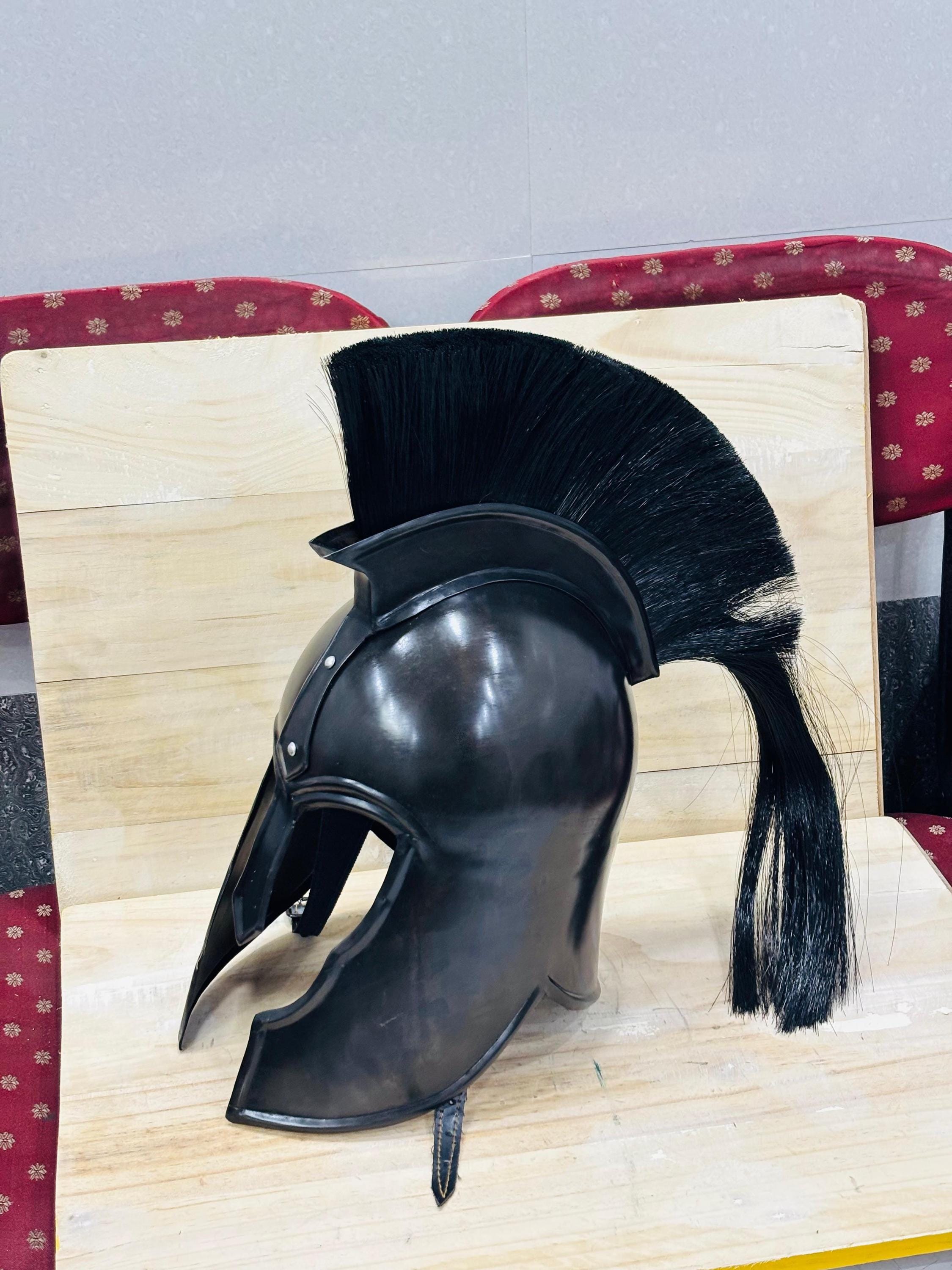 Black Fabled Greek Warrior Achilles Troy Helmet - Etsy