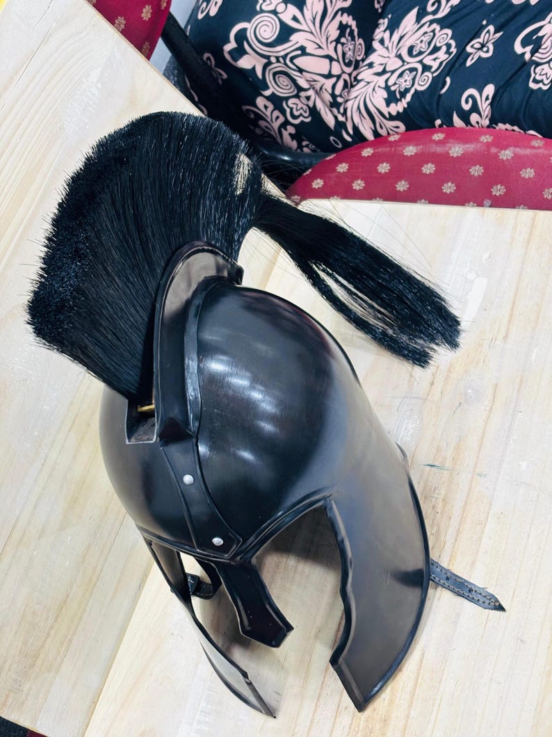 Black Fabled Greek Warrior Achilles Troy Helmet - Etsy